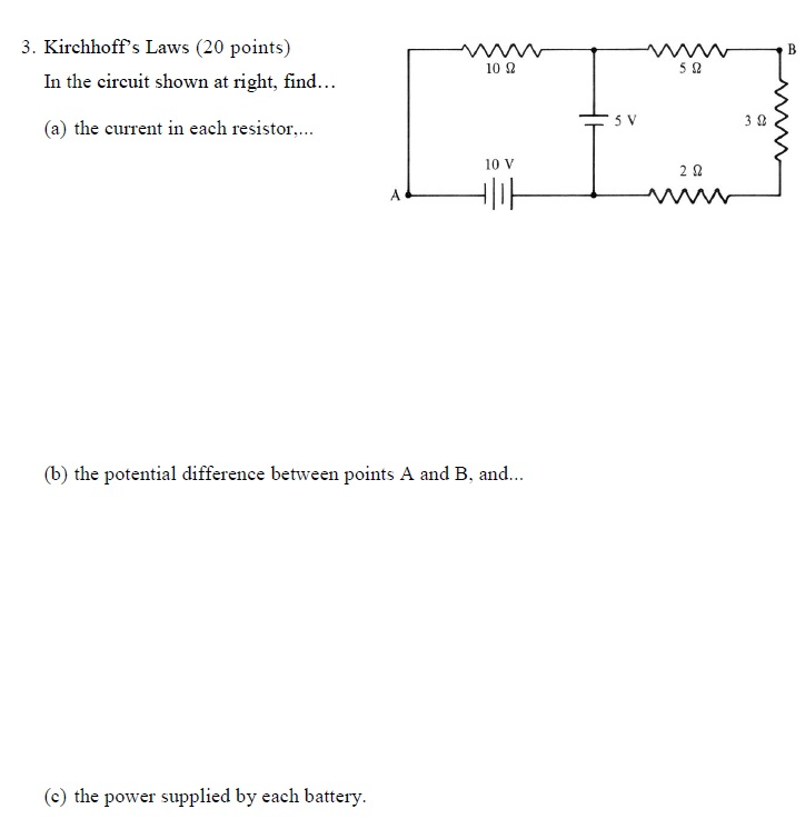 Solved Kirchhoff's Laws In the circuit shown at right, find | Chegg.com