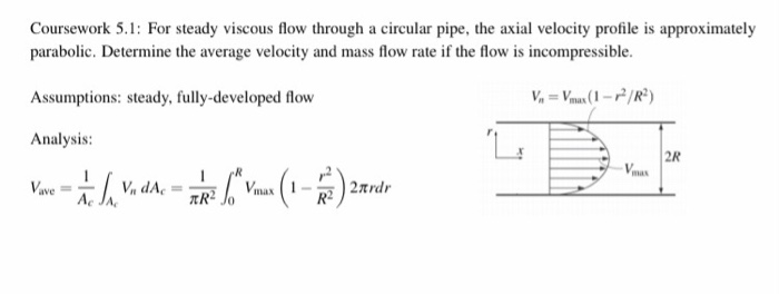 Solved Coursework 5.1: For steady viscous flow through a | Chegg.com