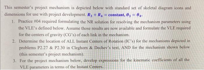 Solved VLE parameters in terms of the Instant Centers. | Chegg.com