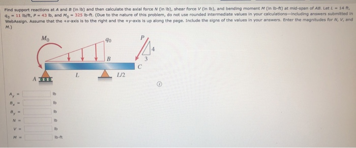 Solved Find support reactions at A and B (in lb) and then | Chegg.com
