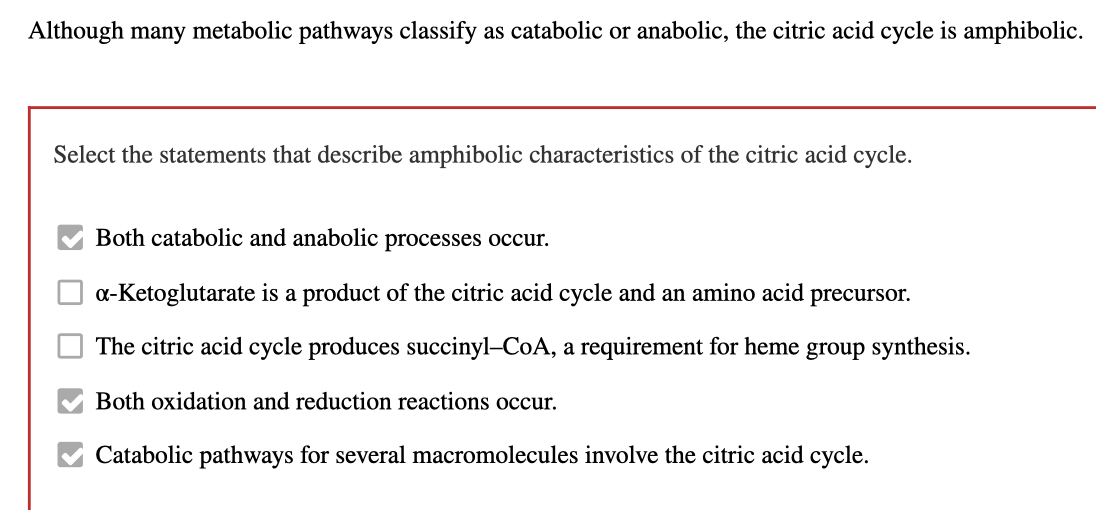Solved Although many metabolic pathways classify as | Chegg.com