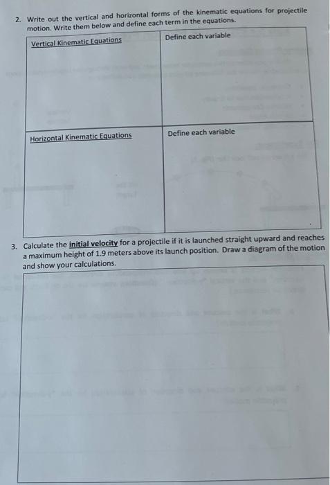 Solved Lab 5 - Projectile Motion Pre-Lab Worksheet Review | Chegg.com Solved Lab 5 - Projectile Motion Pre-Lab Worksheet Review | Chegg.com