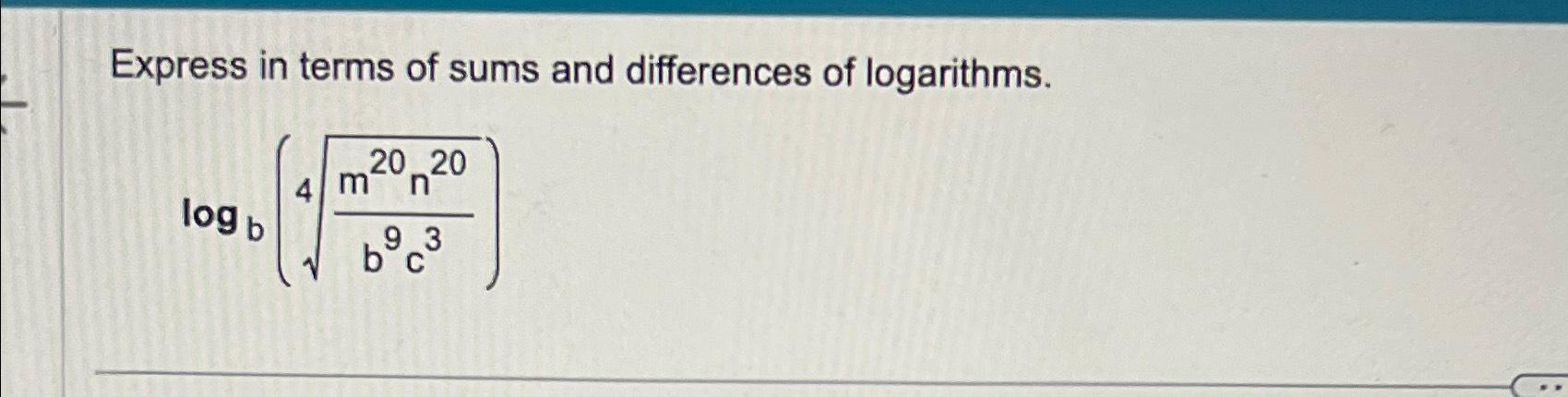 Solved Express in terms of sums and differences of | Chegg.com