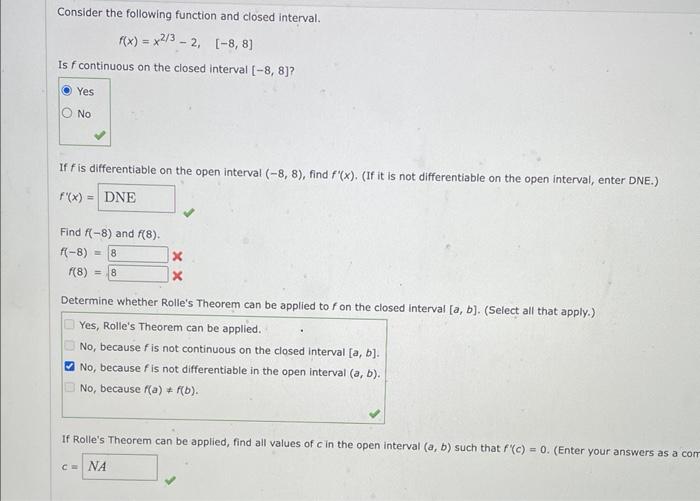 Solved Canvder the folowing tunction and dosed interval. | Chegg.com