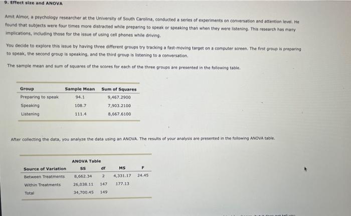 Solved Amit Almor, an psychology researcher at the | Chegg.com