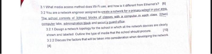 3.1 What media access method does Wi-Fi use, and how | Chegg.com