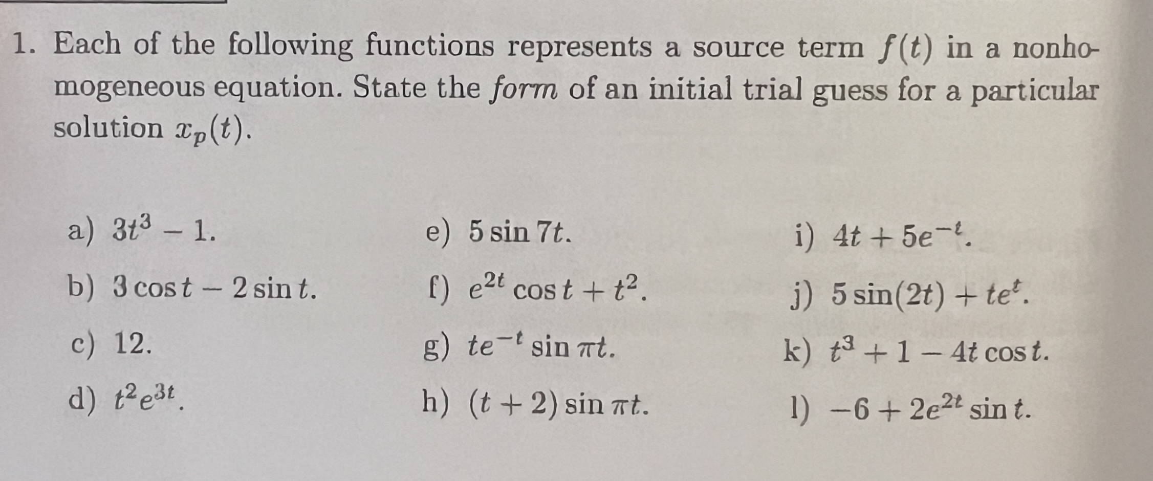 Solved Each of the following functions represents a source | Chegg.com