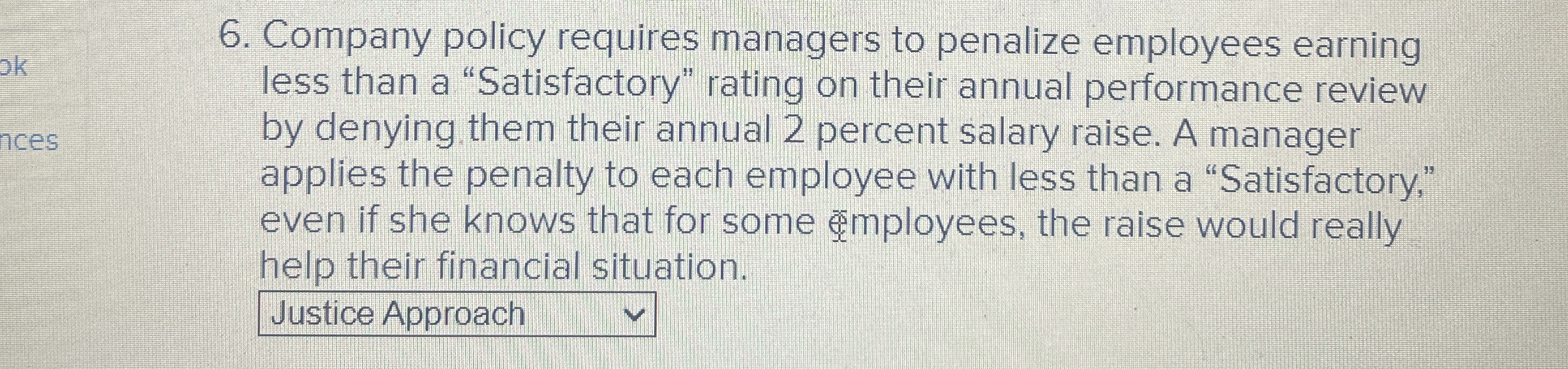 Solved Company policy requires managers to penalize | Chegg.com