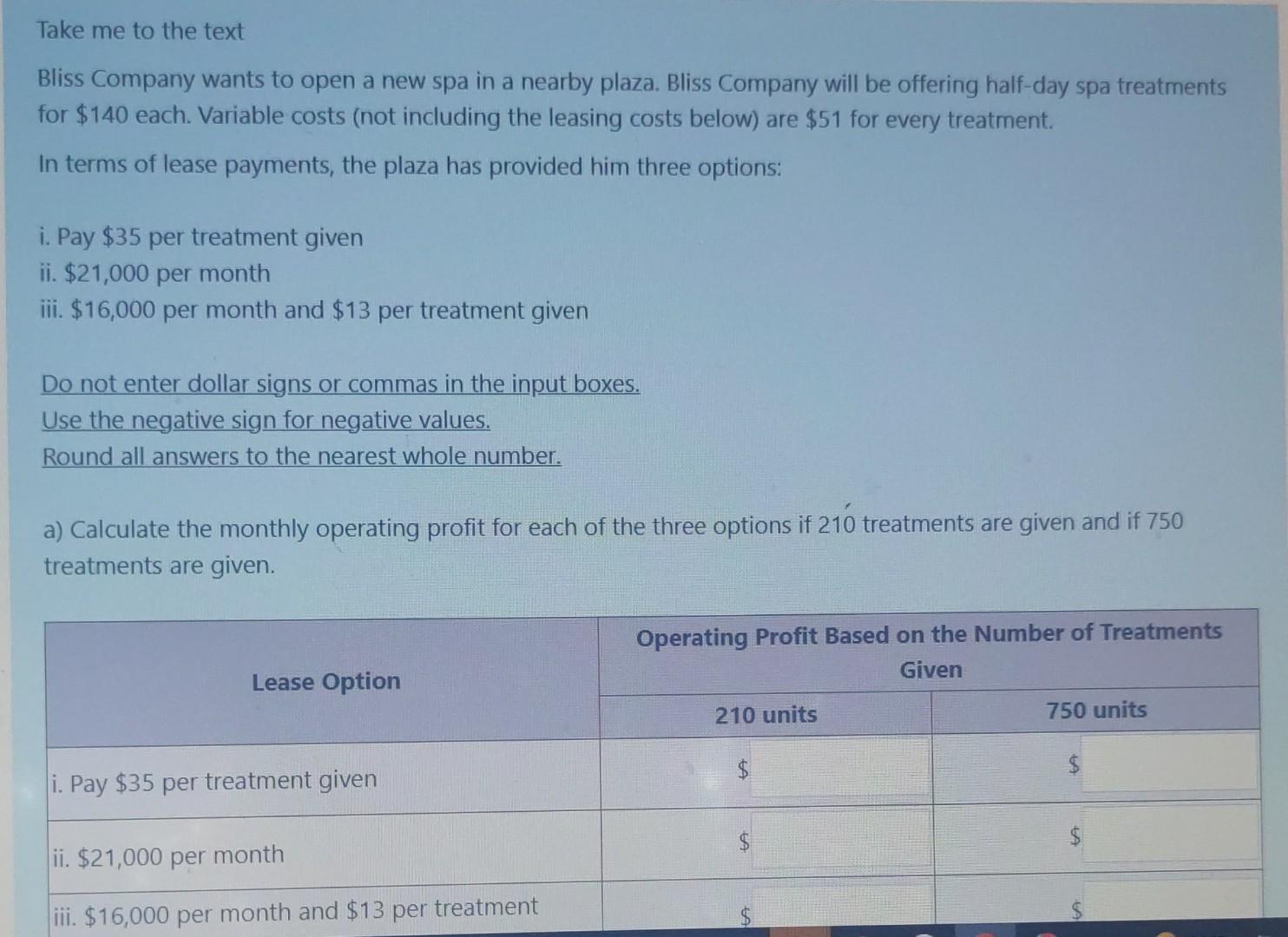 Solved Take me to the text Bliss Company wants to open a new | Chegg.com