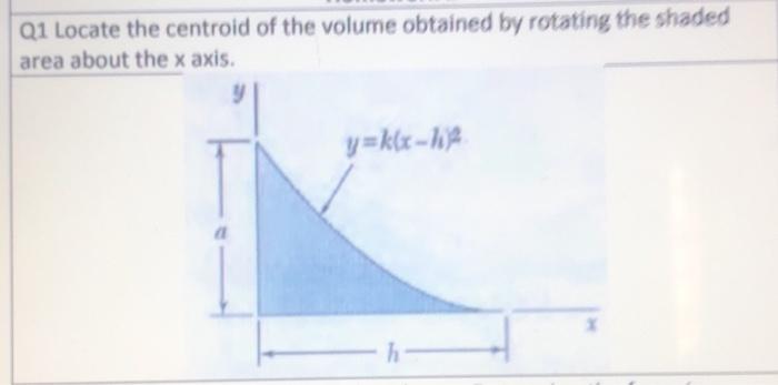 Solved Q1 Locate the centroid of the volume obtained by | Chegg.com