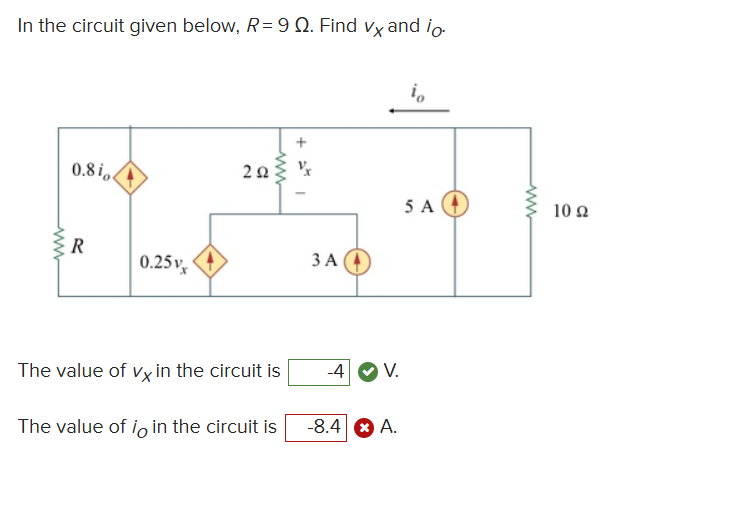 Solved In ﻿the circuit given below, R=9Ω. ﻿Find vx ﻿and | Chegg.com