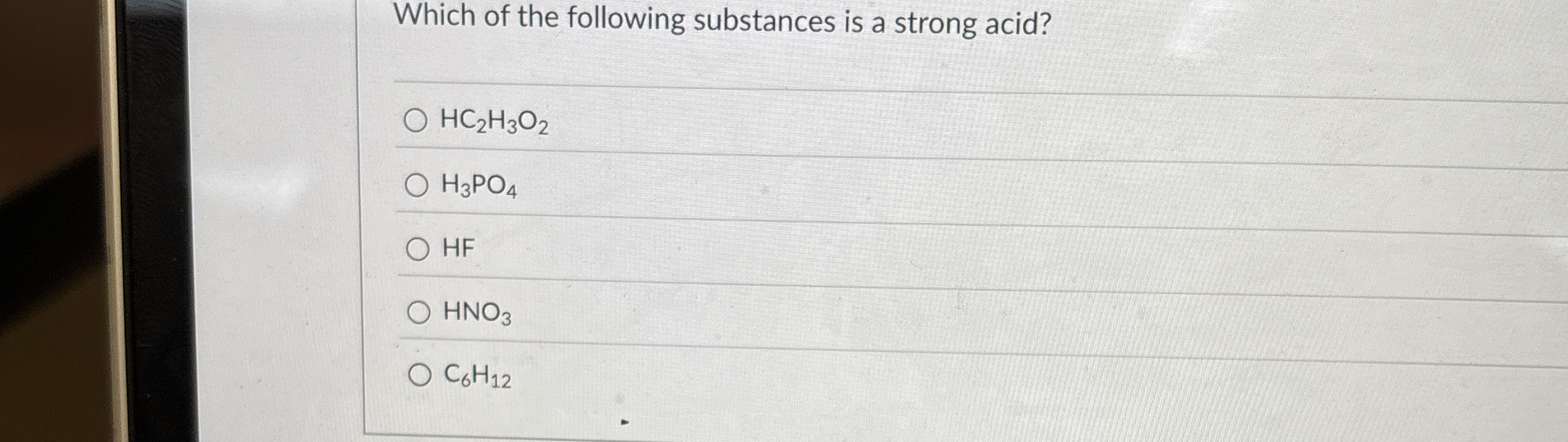 Solved Which of the following substances is a strong | Chegg.com