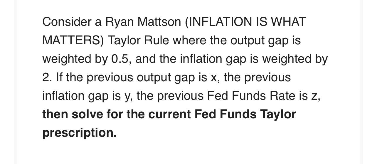 Solved Consider a Ryan Mattson (INFLATION IS WHAT MATTERS) | Chegg.com