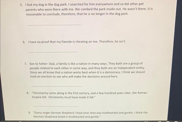 Solved Identify the logical fallacies in the examples below. | Chegg.com