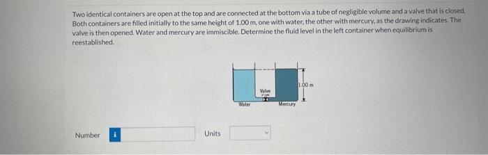 Solved Two identical containers are open at the top and are | Chegg.com