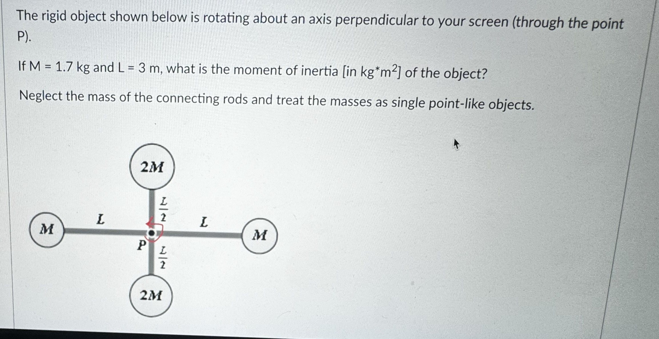 Solved The rigid object shown below is rotating about an | Chegg.com