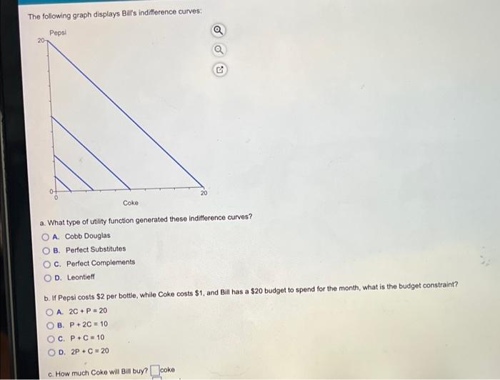 Solved The following graph displays Bill's indifference | Chegg.com