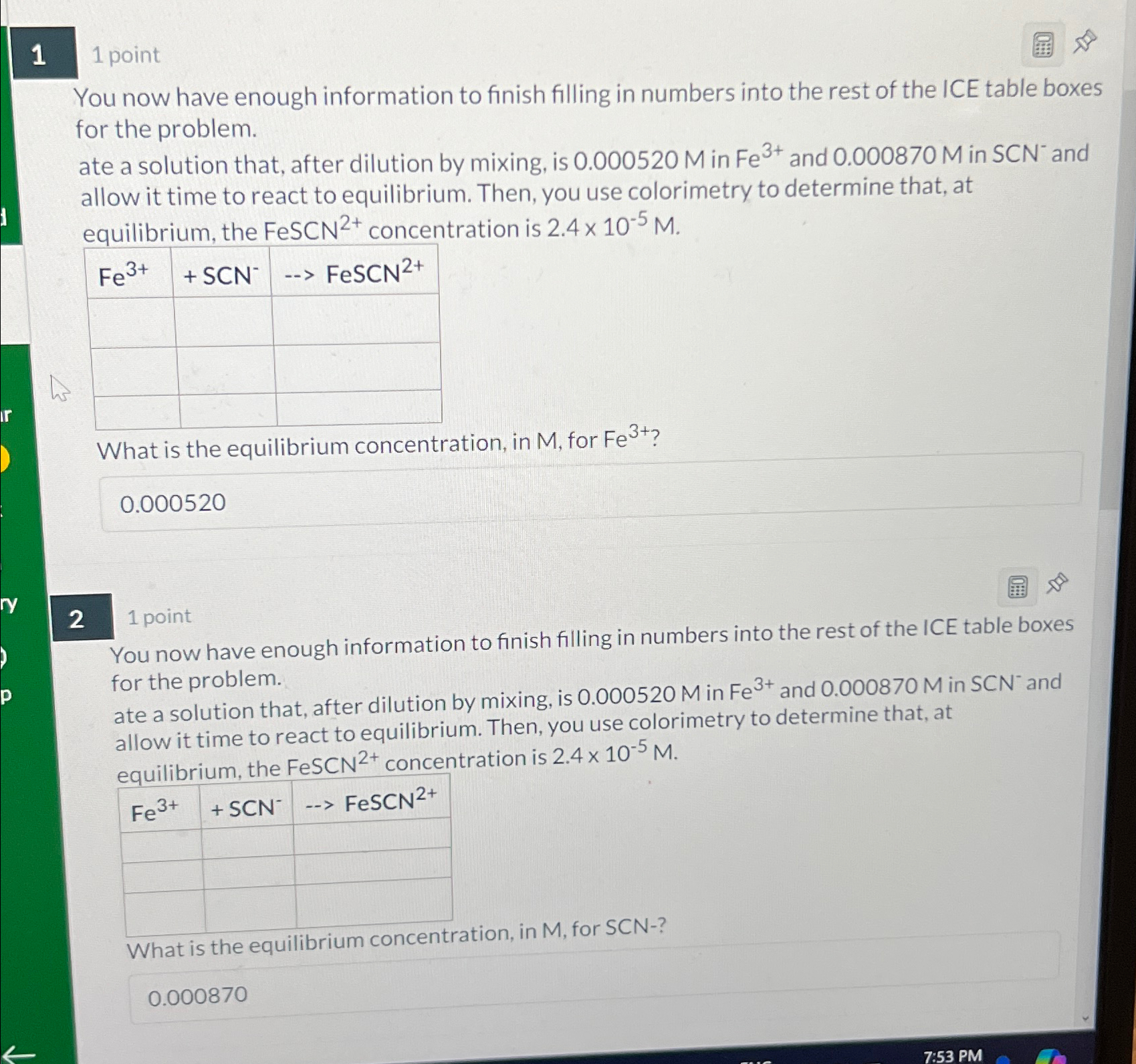 Solved 11 ﻿pointYou now have enough information to finish | Chegg.com