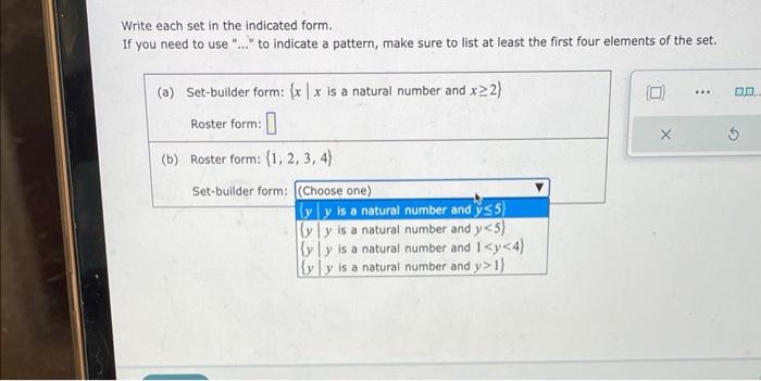 Solved Write each set in the indicated form. If you need to | Chegg.com