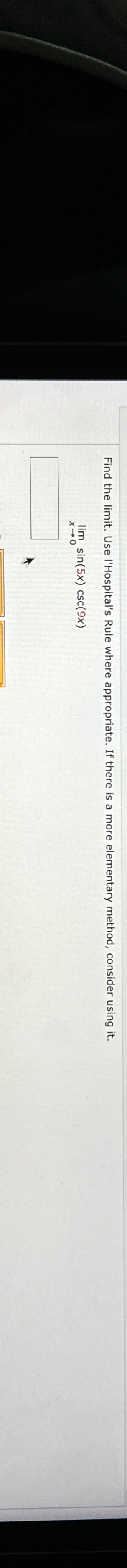 Find the limit. ﻿Use l'Hospital's Rule where | Chegg.com