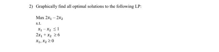 Solved 2) Graphically find all optimal solutions to the | Chegg.com