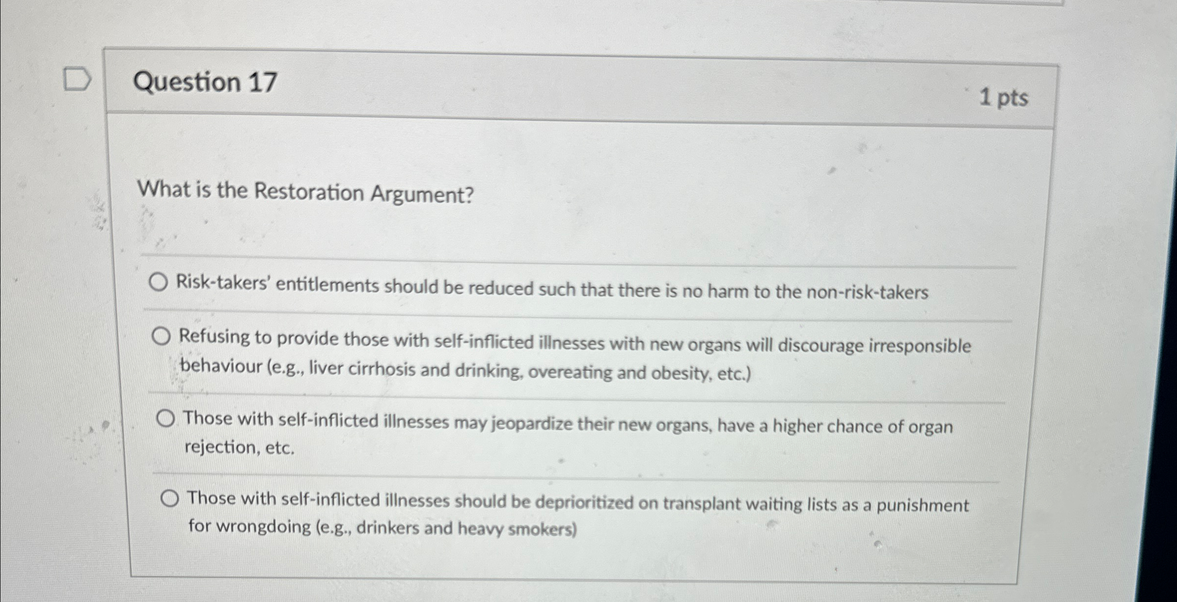 Solved Question 171ptsWhat is the Restoration | Chegg.com