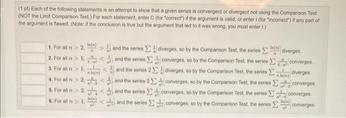 Solved (1 pt) Each of the following statements is an attempt | Chegg.com