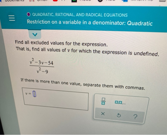 Solved ] O QUADRATIC, RATIONAL, AND RADICAL EQUATIONS | Chegg.com