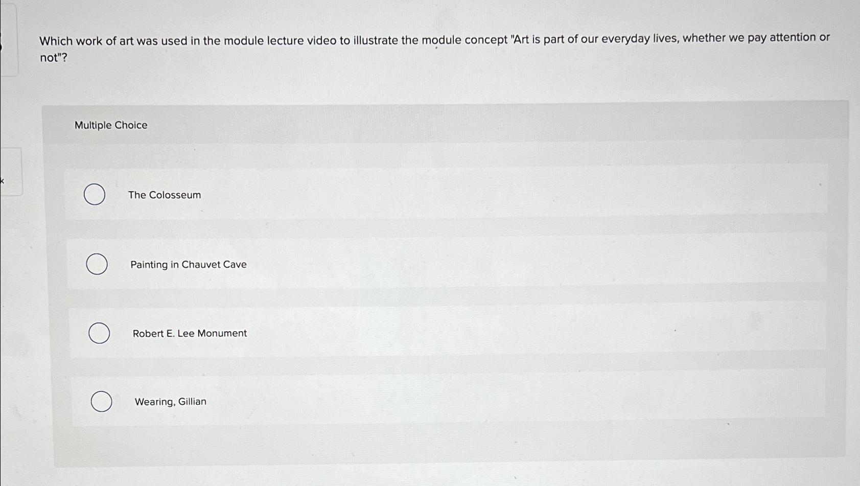 Solved Which work of art was used in the module lecture | Chegg.com