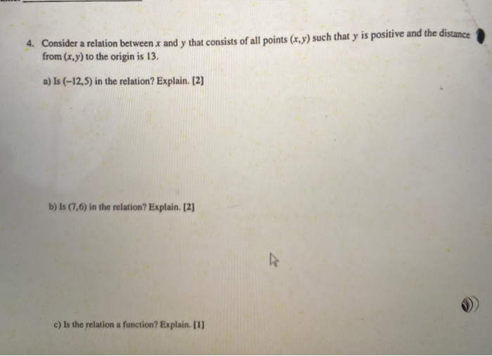 Solved 4 Consider A Relation Between X And Y That Consists 