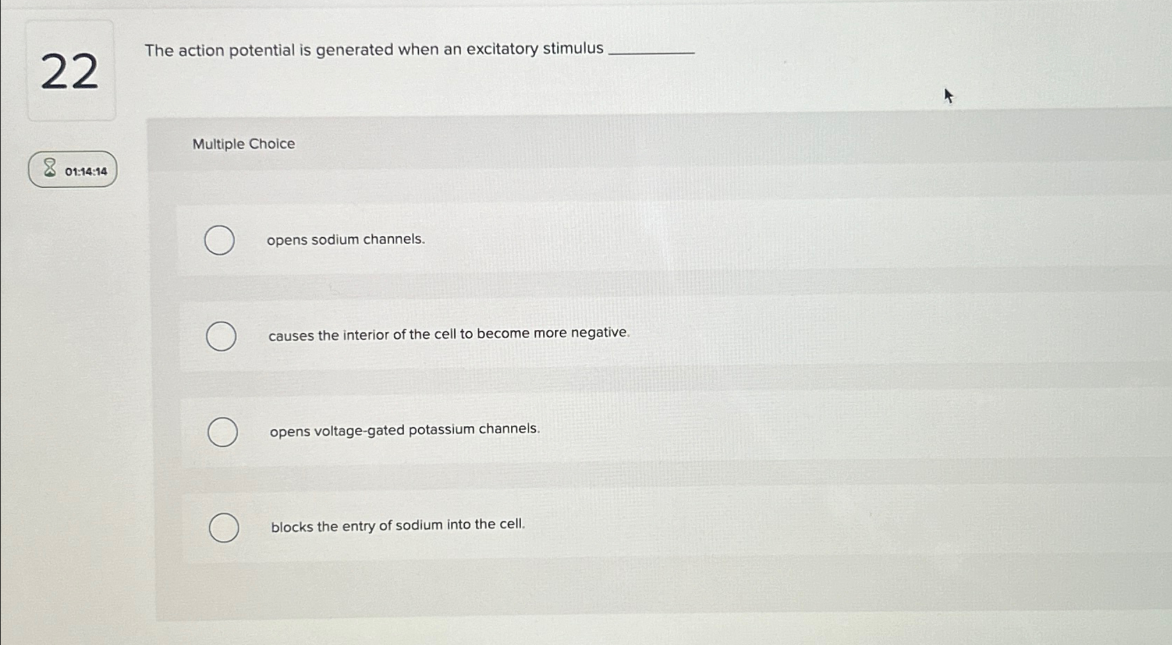Solved 22The action potential is generated when an | Chegg.com