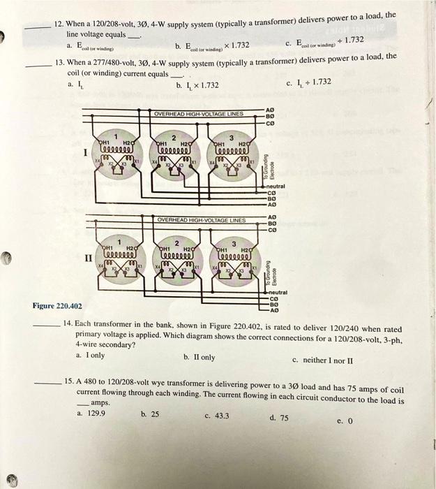 Solved 1. A 3∅,45KVA load will be supplied power by a | Chegg.com