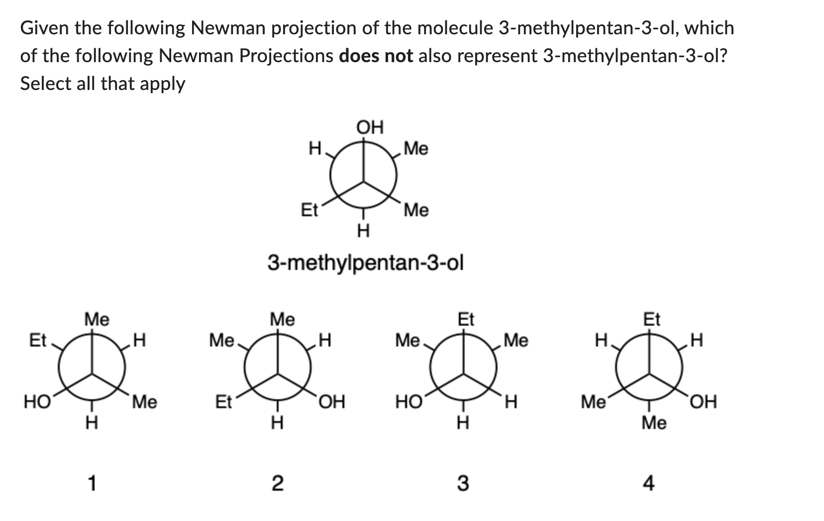 Solved Given the following Newman projection of the molecule | Chegg.com