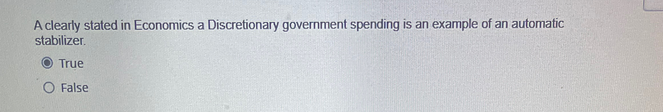 Solved A clearly stated in Economics a Discretionary | Chegg.com