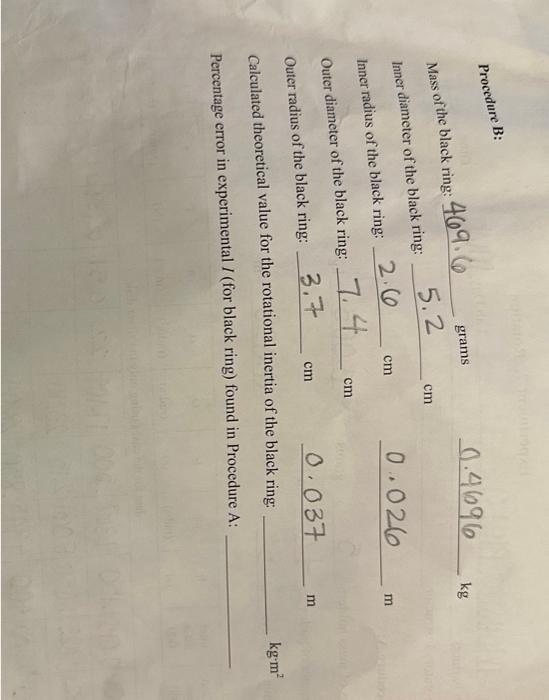 Solved Procedure A: data for the cases using both the silver | Chegg.com