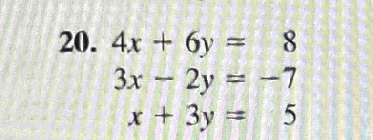 4x+6y=,83x-2y=,-7x+3y=,5 | Chegg.com