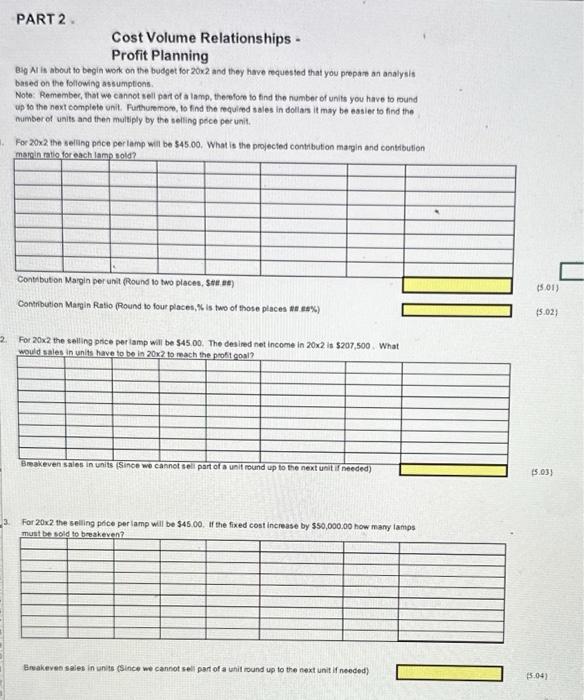 PART 2 . Cost Volume Relationships - Profit Planning | Chegg.com