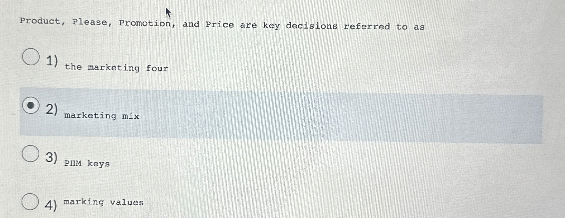 Solved Product, Please, Promotion, and Price are key | Chegg.com