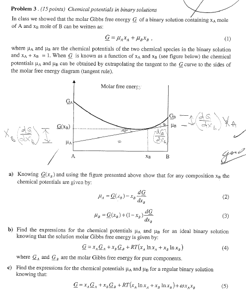 Solved Problem 3. (15 ﻿points) ﻿Chemical potentials in | Chegg.com
