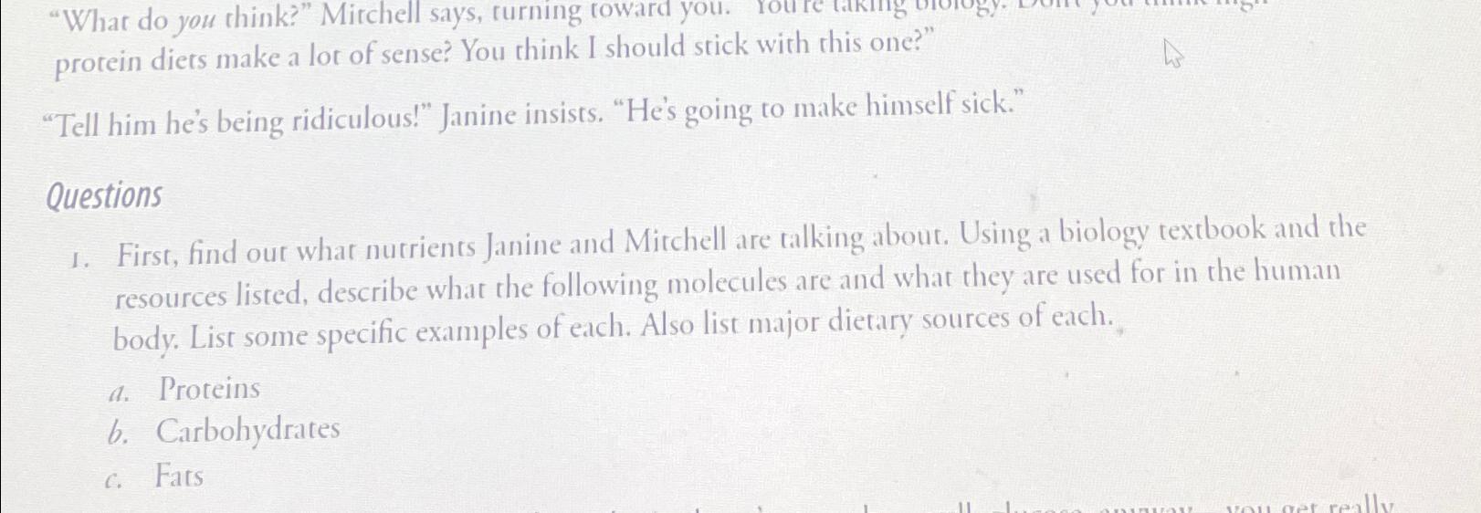 Solved "What do you think?" Mitchell says, turning toward | Chegg.com
