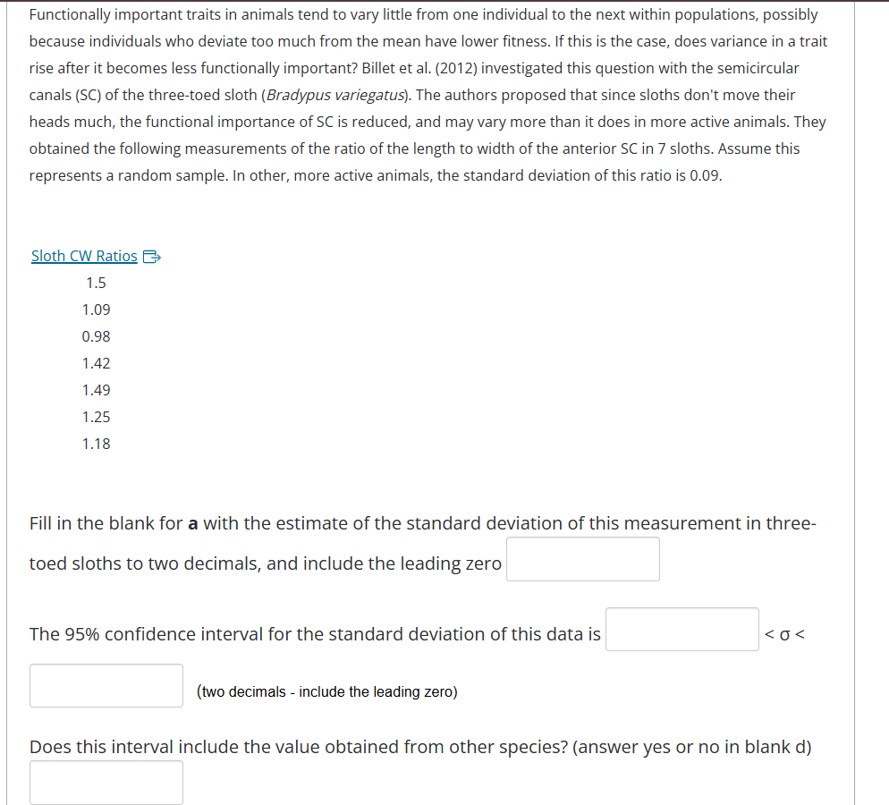 Solved Functionally important traits in animals tend to vary | Chegg.com