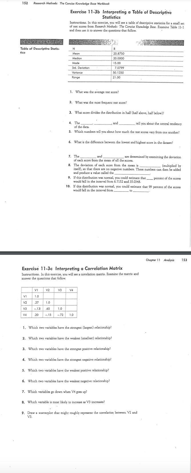 Solved Exercise 11 3c Interpreting A Correlation