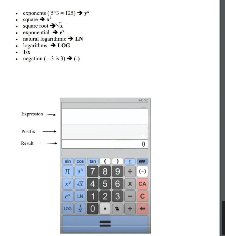 Solved PROJECT: CALCULATOR . Write a calculator program. A | Chegg.com
