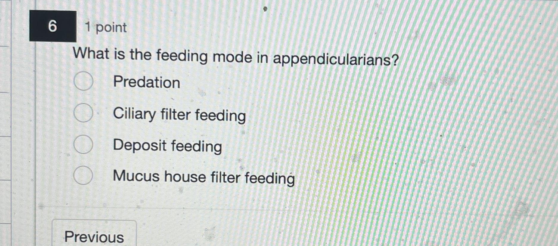 Solved 61 ﻿pointWhat is the feeding mode in | Chegg.com