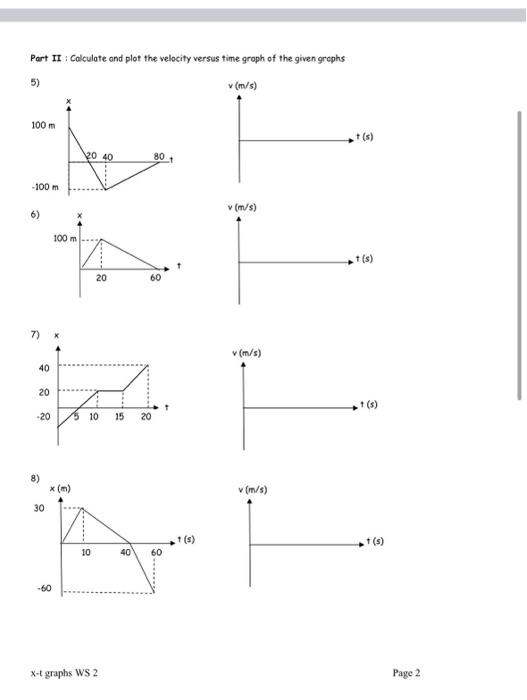 Part II Calculate and plot the velocity versus time | Chegg.com