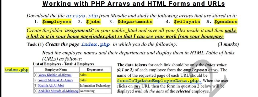 Solved All PHP variable names and the names in HTML form and | Chegg.com