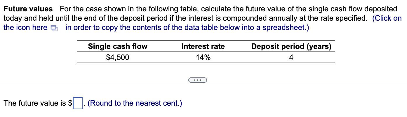 Solved Future values For the case shown in the following | Chegg.com