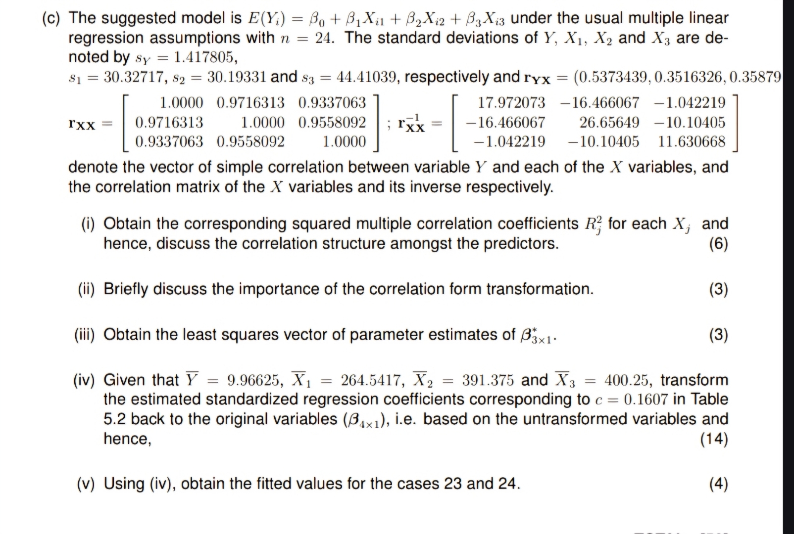 Solved (c) ﻿The suggested model is | Chegg.com
