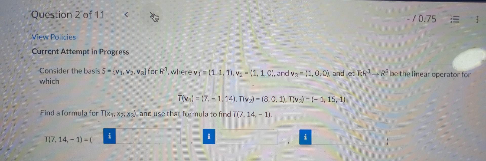 Solved Consider the basis S={v1,v2,v3} for R3, where | Chegg.com