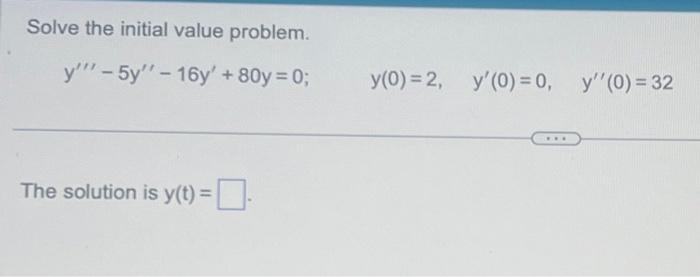 Solved Solve The Initial Value Problem